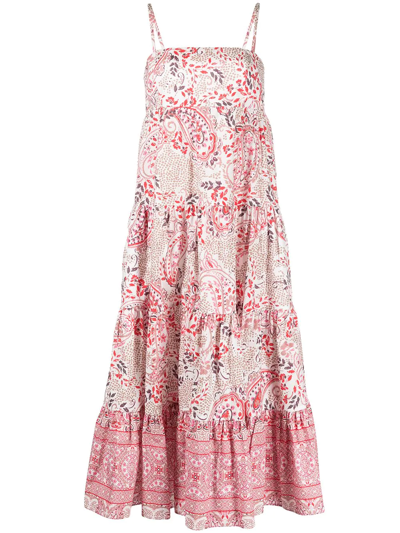 Cara Cara Haley Paisley Cotton Poplin Midi-dress In Paisley Border ...