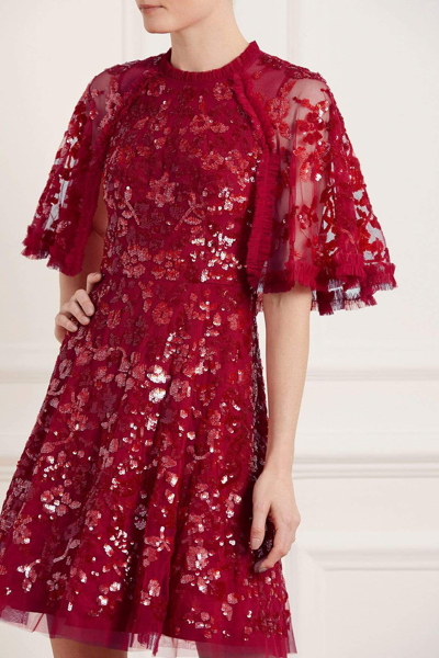 Needle & Thread Sequin Ribbon Mini Dress In Red | ModeSens