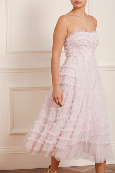 Needle & Thread Violet Shimmer Strapless Corset Ballerina Dress In Pink ...