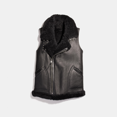 Coach Outlet Women's Reversible Shearling Vest In Black | ModeSens
