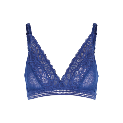 Wacoal Raffine Blue Lace Soft-cup Bra | ModeSens