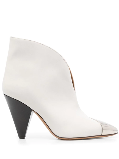 Isabel Marant Cone-heel Pointed-toe Boots In White | ModeSens