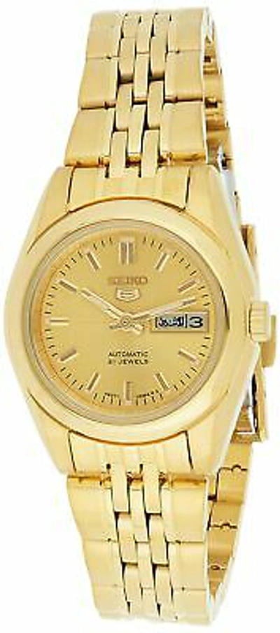 Pre-owned Seiko Women's 5 Automatic Gold Dial Gold-tone Stainless Steel Syma38k1 | ModeSens