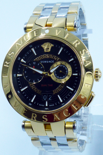 Pre-owned Versace Men's Watch Vebv00519 V-race Bicolour Swiss Made ...