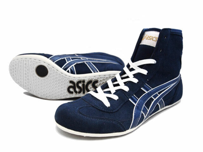 Pre-owned Asics Ex-eo Twr900 Navy Wrestling Shoes In Navy,gold | ModeSens