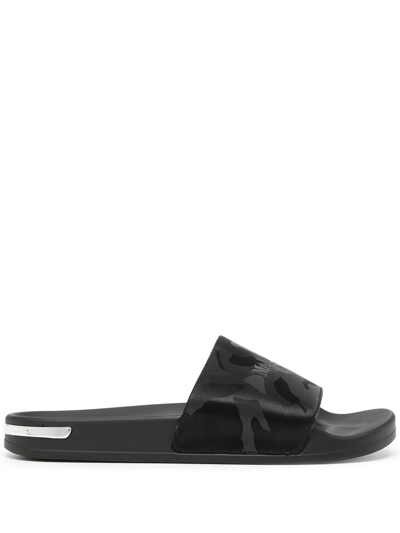 Mallet Black Logo Camouflage Slides | ModeSens