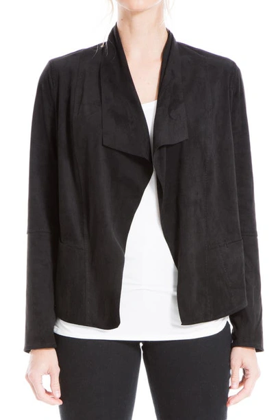 Maxstudio Faux Suede Draped Jacket In Black | ModeSens
