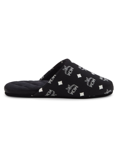 Mcm Men's Visetos Logo House Slippers In Black | ModeSens