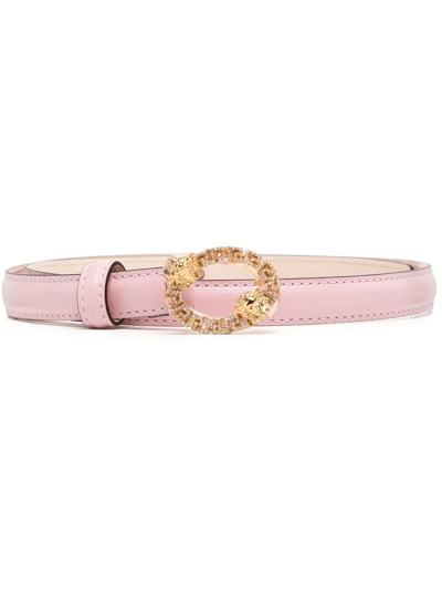 Versace Medusa Crystal-embellished Leather Belt In Rosa | ModeSens
