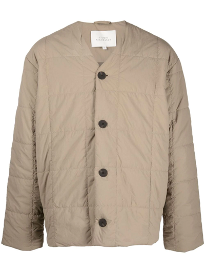 Studio Nicholson Sand-coloured Quilted Puffer Jacket In Beige | ModeSens