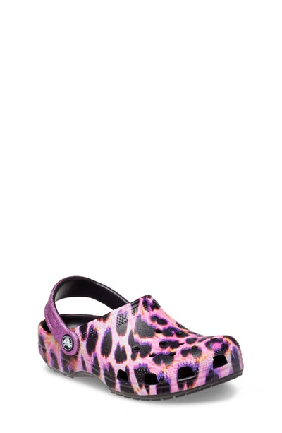 Crocs Kids' Classic Animal Print Clog In Papaya/leopard | ModeSens