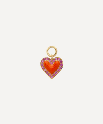 Roxanne First X Marianne Theodorsen 9ct Gold Orange Heart Pink Sapphire ...