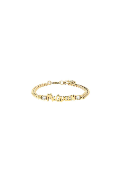 Alexander Mcqueen Mcqueen Graffiti Chain Bracelet In Golden | ModeSens