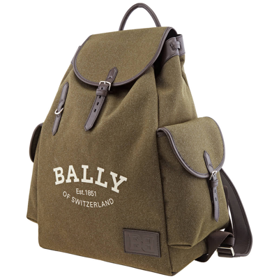 Bally Mens Clifford Linen Backpack In Olive | ModeSens