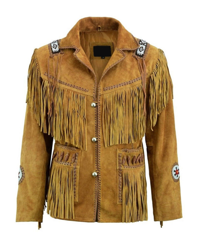 Pre-owned Sian Sports Native American Western Wear Suede Leather Indian ...