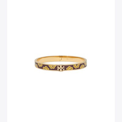 Tory Burch Kira Enamel 7mm Bracelet In Tory Gold / Burgundy Multi ...