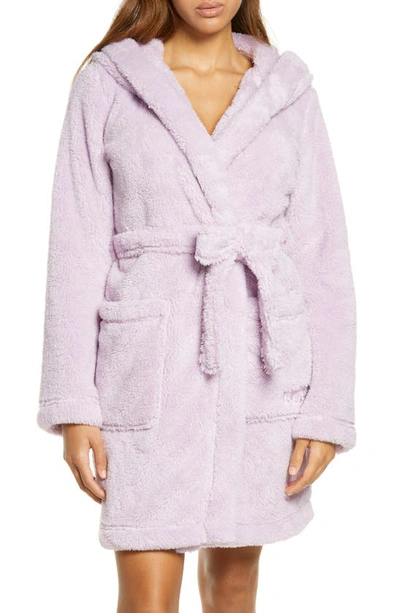 Ugg Aarti Faux Shearling Hooded Robe In Purple | ModeSens