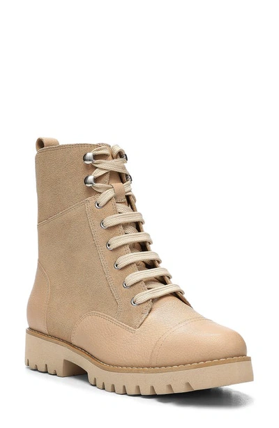 Donald Pliner Suede Lug Sole Combat Boot In Sand | ModeSens