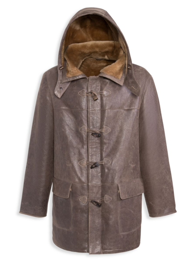 Wolfie Furs Men's Shearling-lined Hooded Coat In Antique Camel | ModeSens