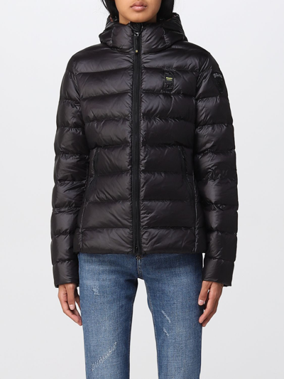 Blauer Logo-patch Hooded Puffer Jacket In Black | ModeSens