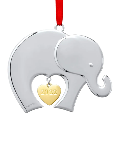 Nambe Baby's First Christmas 2022 Elephant Ornament In Two Tone | ModeSens