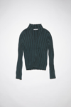 Acne Studios V-neck Velour Polo Jumper In Emerald Green Acne Studios V-neck Velour Polo Jumper In Emerald Green