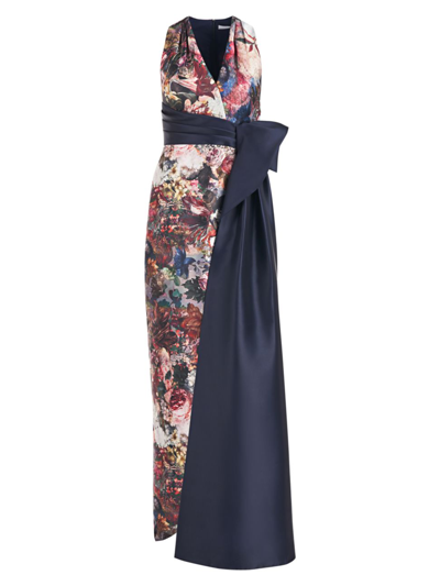Kay Unger Rachel Floral Column Gown In Desert Rose Multi | ModeSens