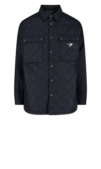 Prada Logo Quilted Jacket | ModeSens