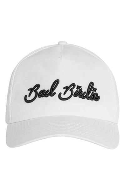 Bad Birdie Logo Script Baseball Cap In White | ModeSens