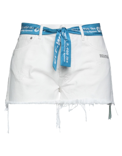 Off-white ™ Denim Shorts In White | ModeSens