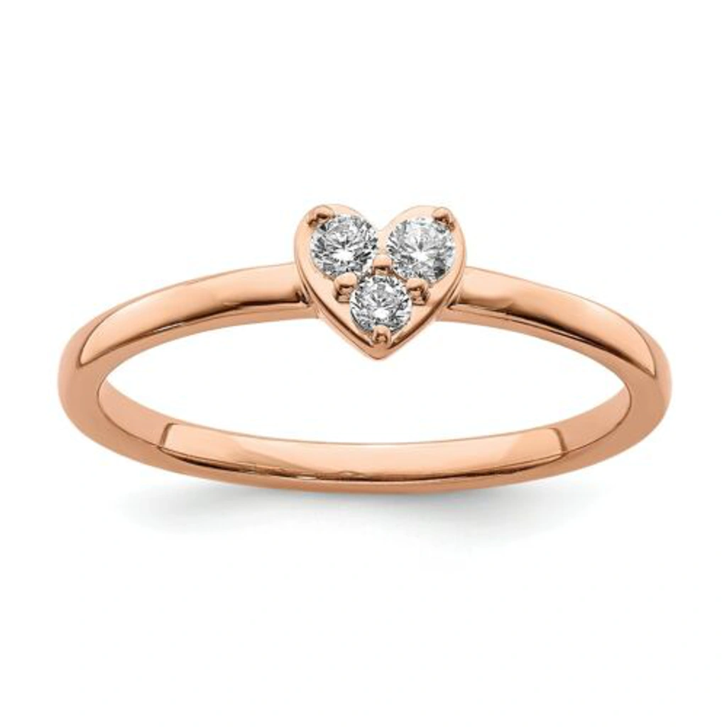 Pre-owned Accessories & Jewelry 14k Rose Gold Cluster Diamond Heart ...