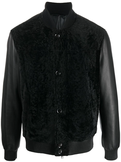 Brioni Men's Shearling & Leather Blouson Jacket In Black | ModeSens