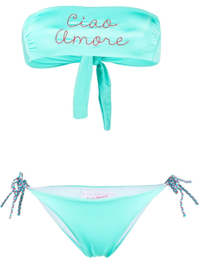 Giada Benincasa Ciao Amore Triangle Bikini In Blue | ModeSens