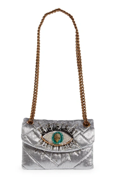 Kurt Geiger Mini Kensington Embellished Eye Velour Shoulder Bag In ...