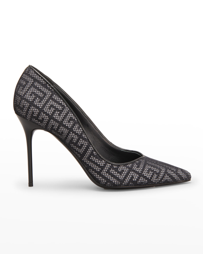 Balmain Ruby Monogram Mesh Stiletto Pumps In Black | ModeSens