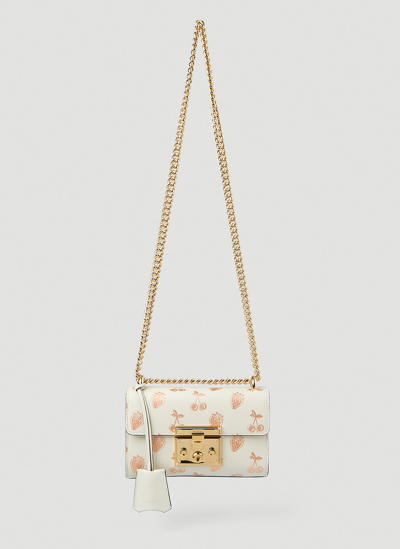 Gucci Berry Padlock Small Shoulder Bag In White | ModeSens
