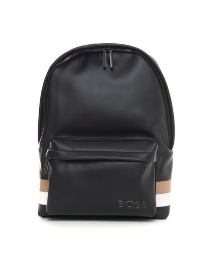 Hugo Boss Timilpelle Backage With Typical Lines Of The Boss Brand Byron S Backpack In Black ...