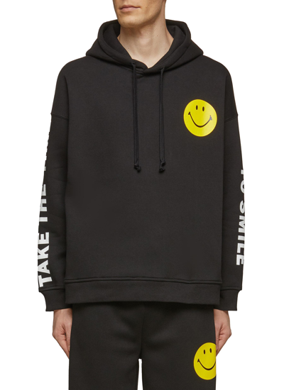Joshua*s Chest Smiley Face Take The Time Smiley Sleeve Pullover Hoodie ...