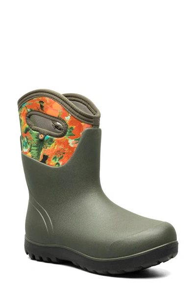 Bogs Neo Classic Mid Waterproof Rain Boot In Dark Green Multi | ModeSens