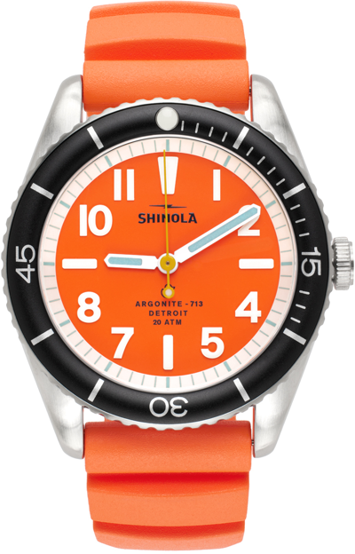 Shinola Men's Duck 3h Rubber-strap Watch In Safety Orange | ModeSens