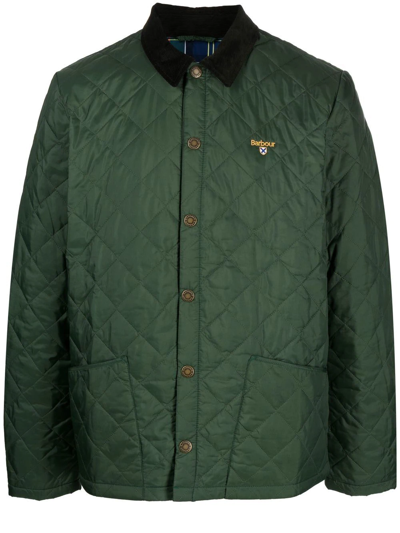 Barbour Logo-embroidered Quilted Jacket In Green | ModeSens