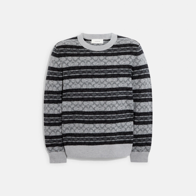 Coach Signature Sweater In Grey | ModeSens