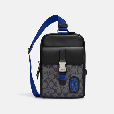 Coach Outlet Track Pack In Signature Canvas With Patch In Multi | ModeSens