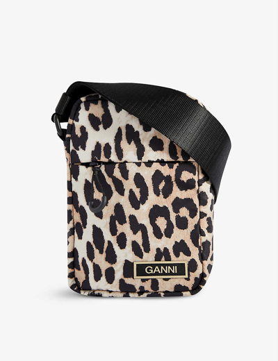 Ganni Mini Festival Brand-appliqué Recycled-polyester Cross-body Bag In ...