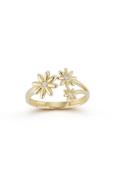 Ember Fine Jewelry 14k Gold Daisy & Diamond Ring, 0.04 Ctw | ModeSens