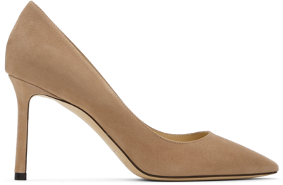 Jimmy Choo Taupe Romy 85 Heels In Ballet Pink | ModeSens