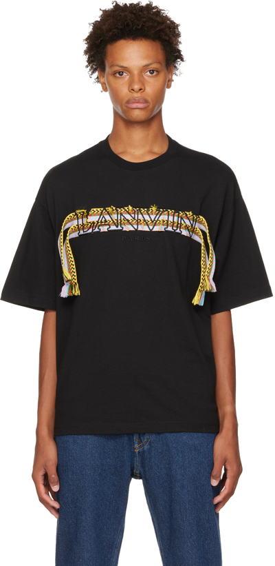 Lanvin Lace Embroidered Logo T-shirt In Black | ModeSens