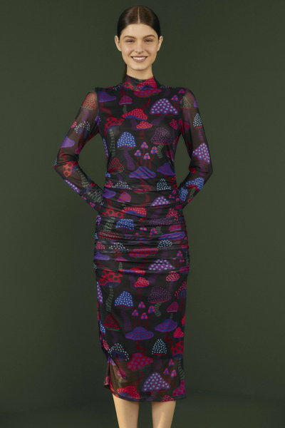 Farm Rio Neon Mushrooms Tulle Dress | ModeSens