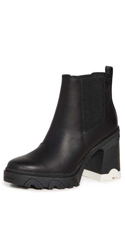 Sorel Brex™ Block Heel Waterproof Chelsea Boot In Black/sea Salt | ModeSens