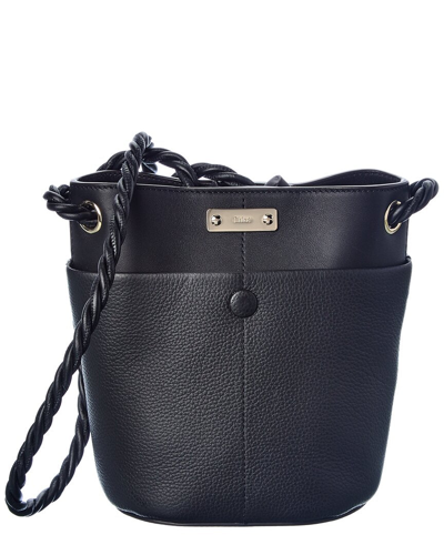 Chloé Key Small Leather Bucket Bag In Blue | ModeSens
